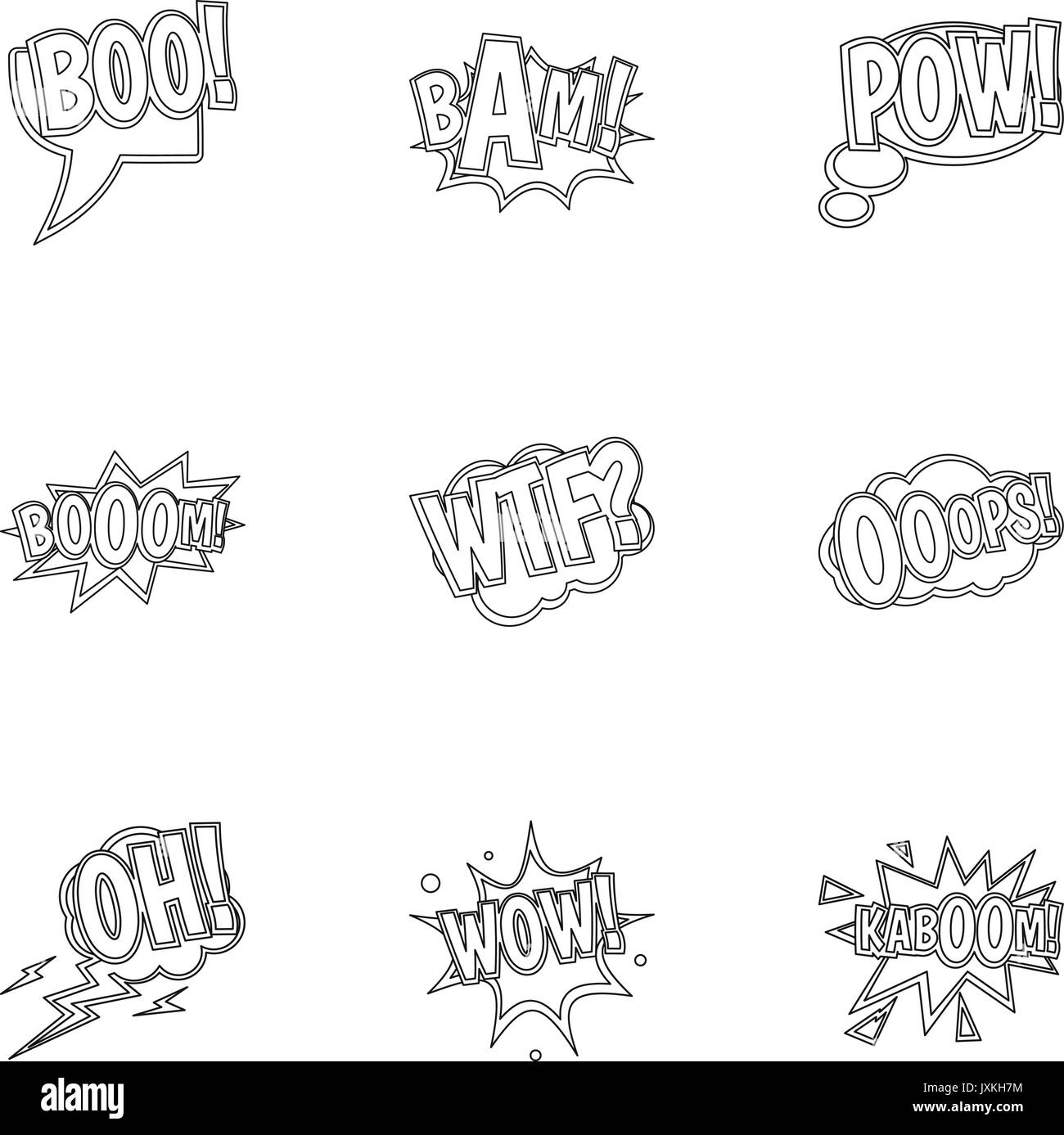 Slang icons set, outline style Stock Vector Image & Art - Alamy