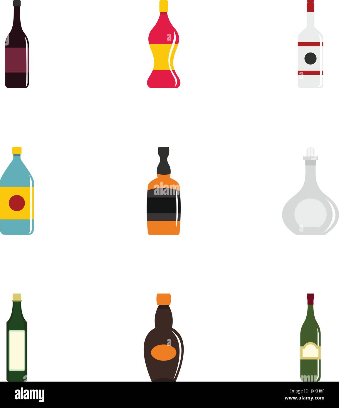 Collection empty beer bottles Stock Vector Images - Alamy