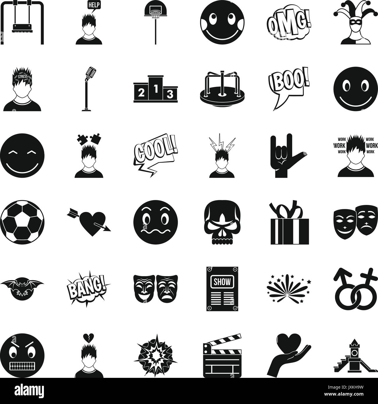 Emotion icons set, simple style Stock Vector Image & Art - Alamy
