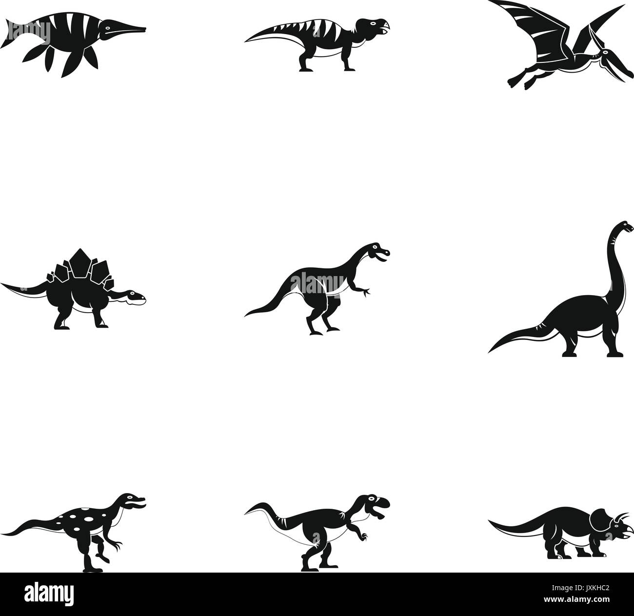 Types of dinosaur icons set, simple style Stock Vector Image & Art - Alamy