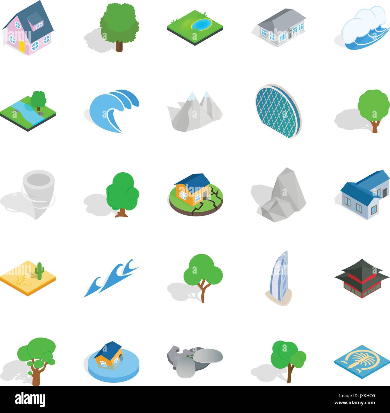 Block icons set, cartoon style Stock Vector Image & Art - Alamy