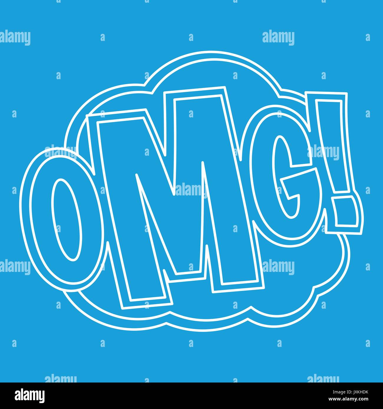 OMG, comic text sound effect icon, outline style Stock Vector Image ...