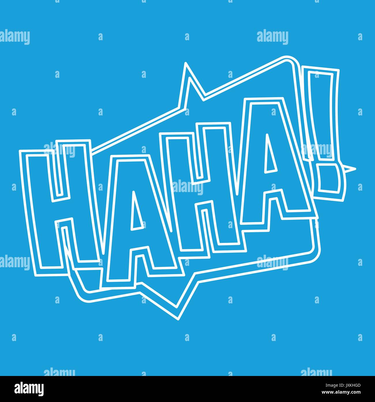 HAHA, comic text speech bubble icon, outline style Stock Vector Image ...