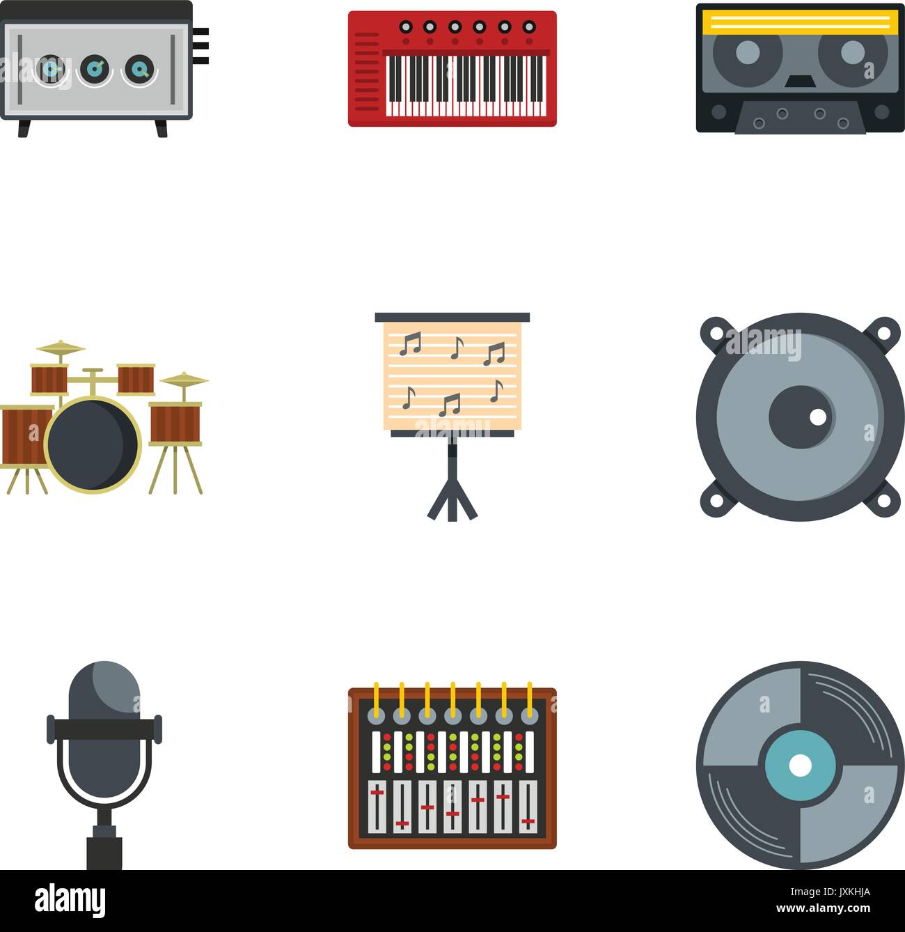 Music equipment icon set, flat style Stock Vector Image & Art - Alamy