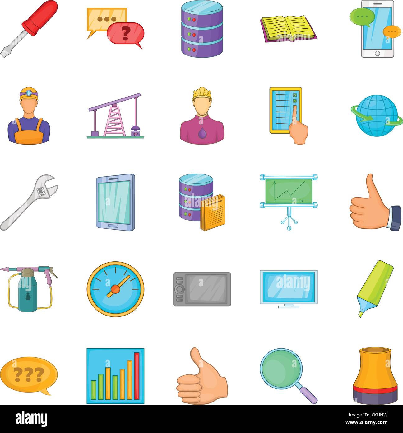 Projection icons set, cartoon style Stock Vector Image & Art - Alamy