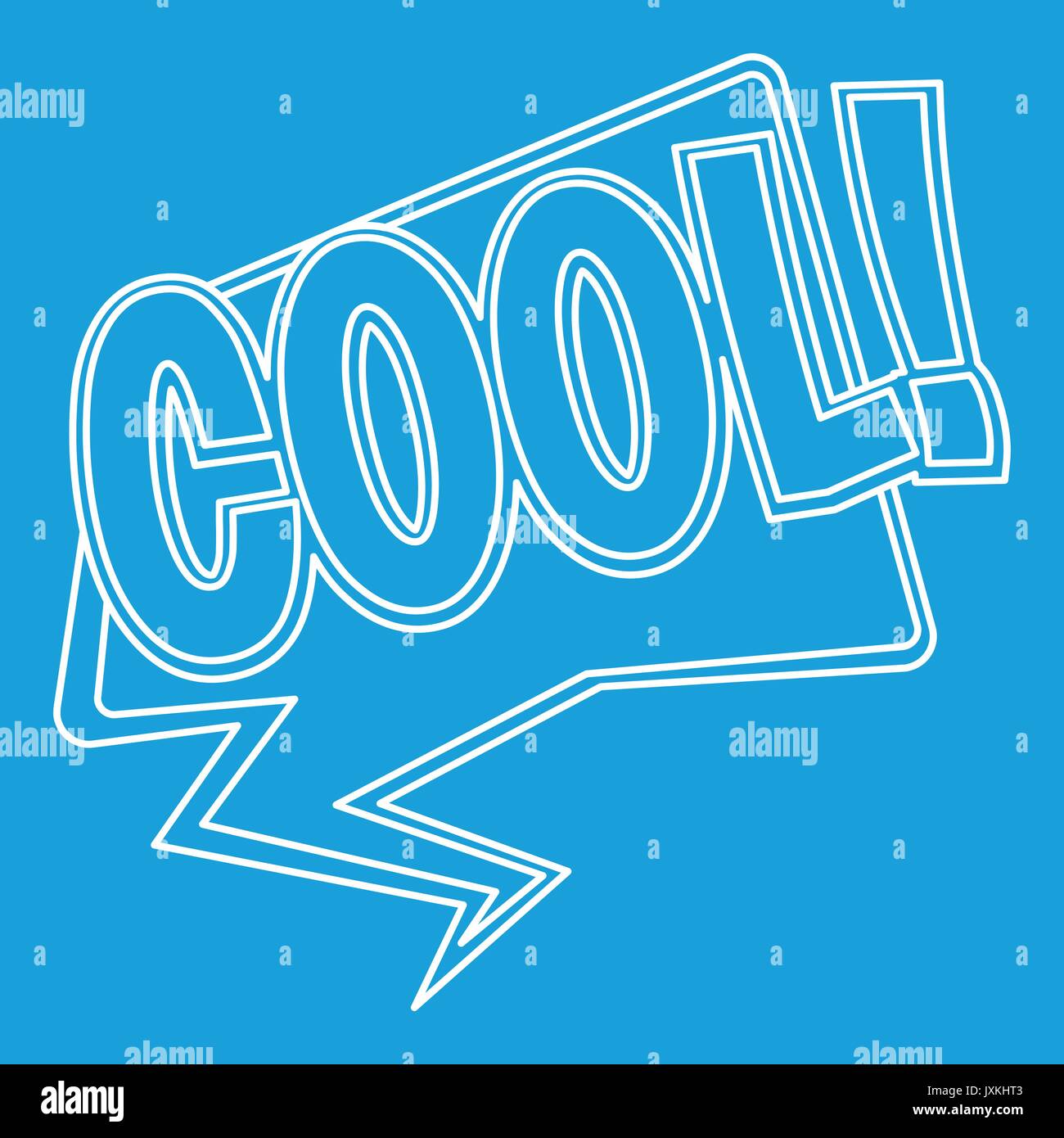 COOL, comic text sound effect icon, outline style Stock Vector Image ...