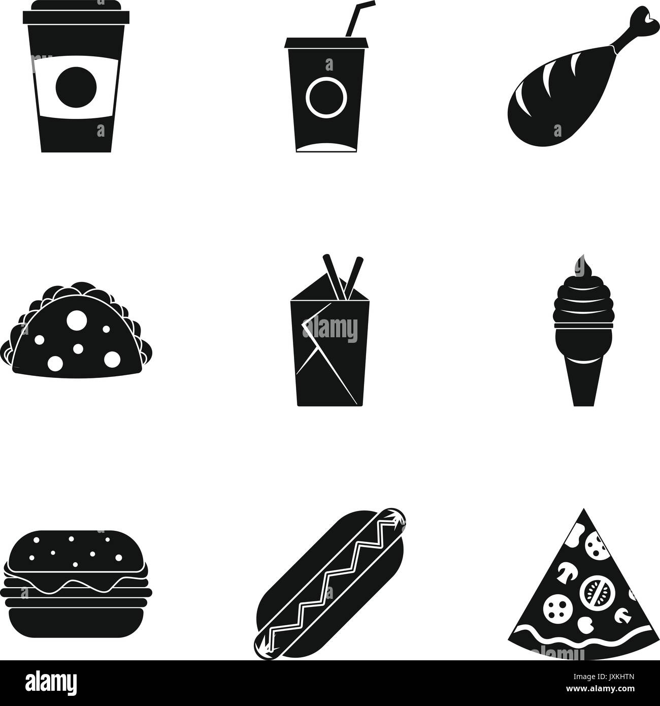 Unhealthy food icon set, simple style Stock Vector Image & Art - Alamy