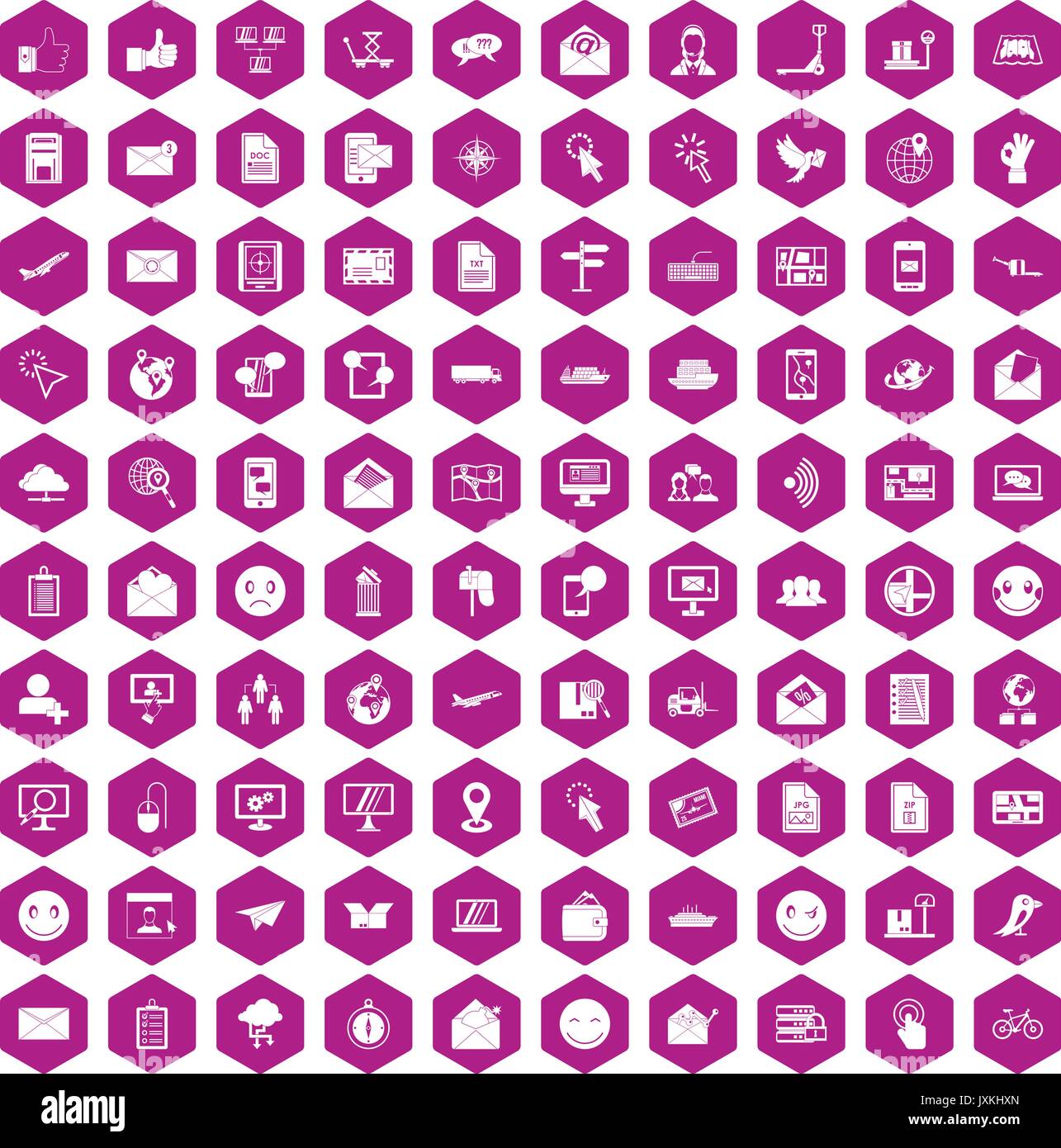 100 mail icons hexagon violet Stock Vector Image & Art - Alamy