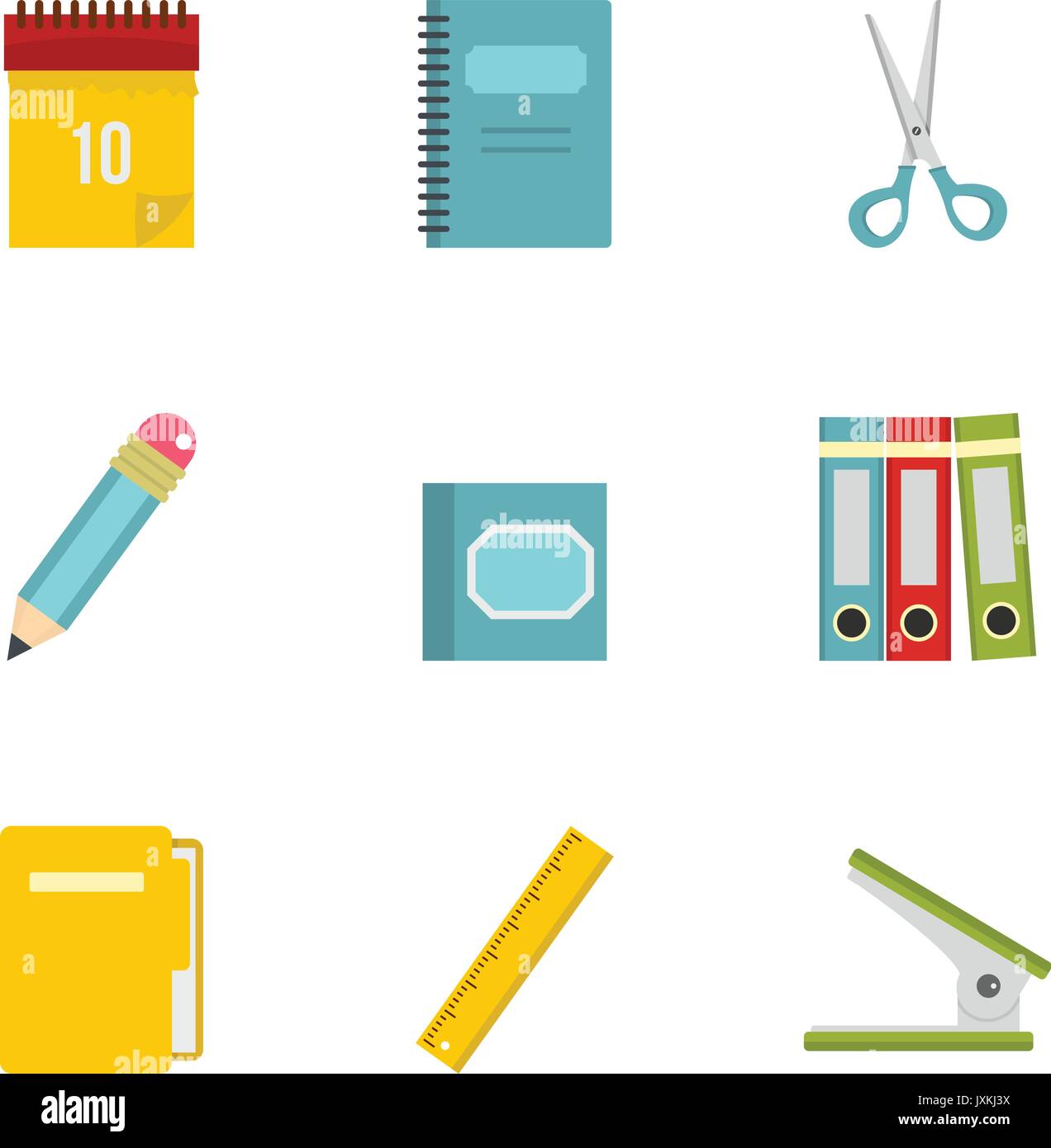 Stationery icon set, flat style Stock Vector Image & Art - Alamy