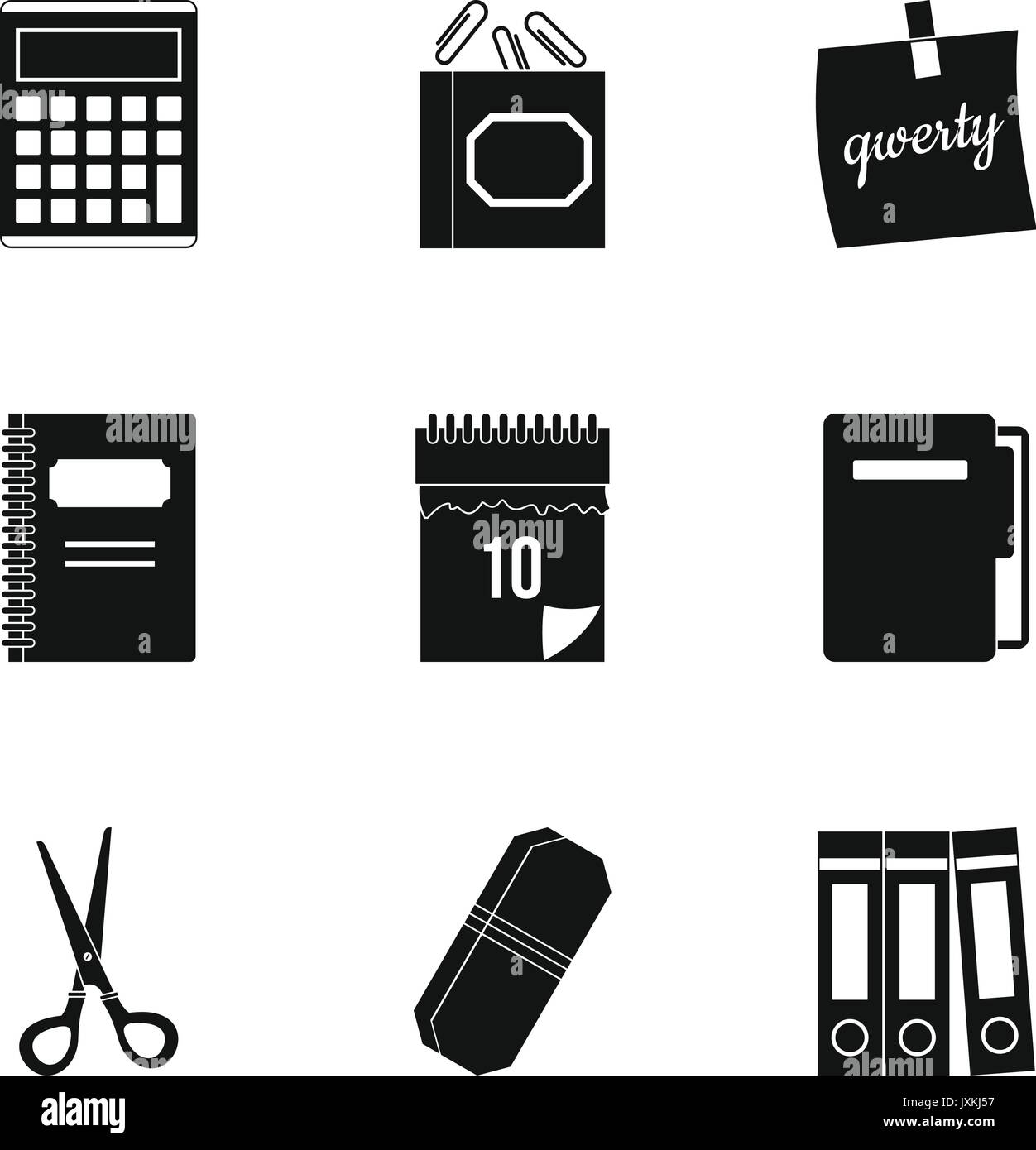 Office stuff icon set, simple style Stock Vector Image & Art - Alamy