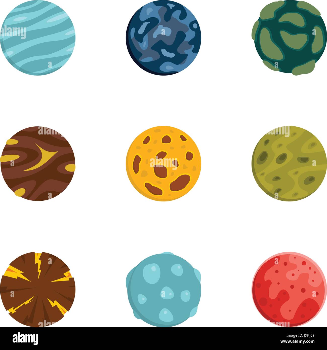 Mystery planet icons set, flat style Stock Vector Image & Art - Alamy