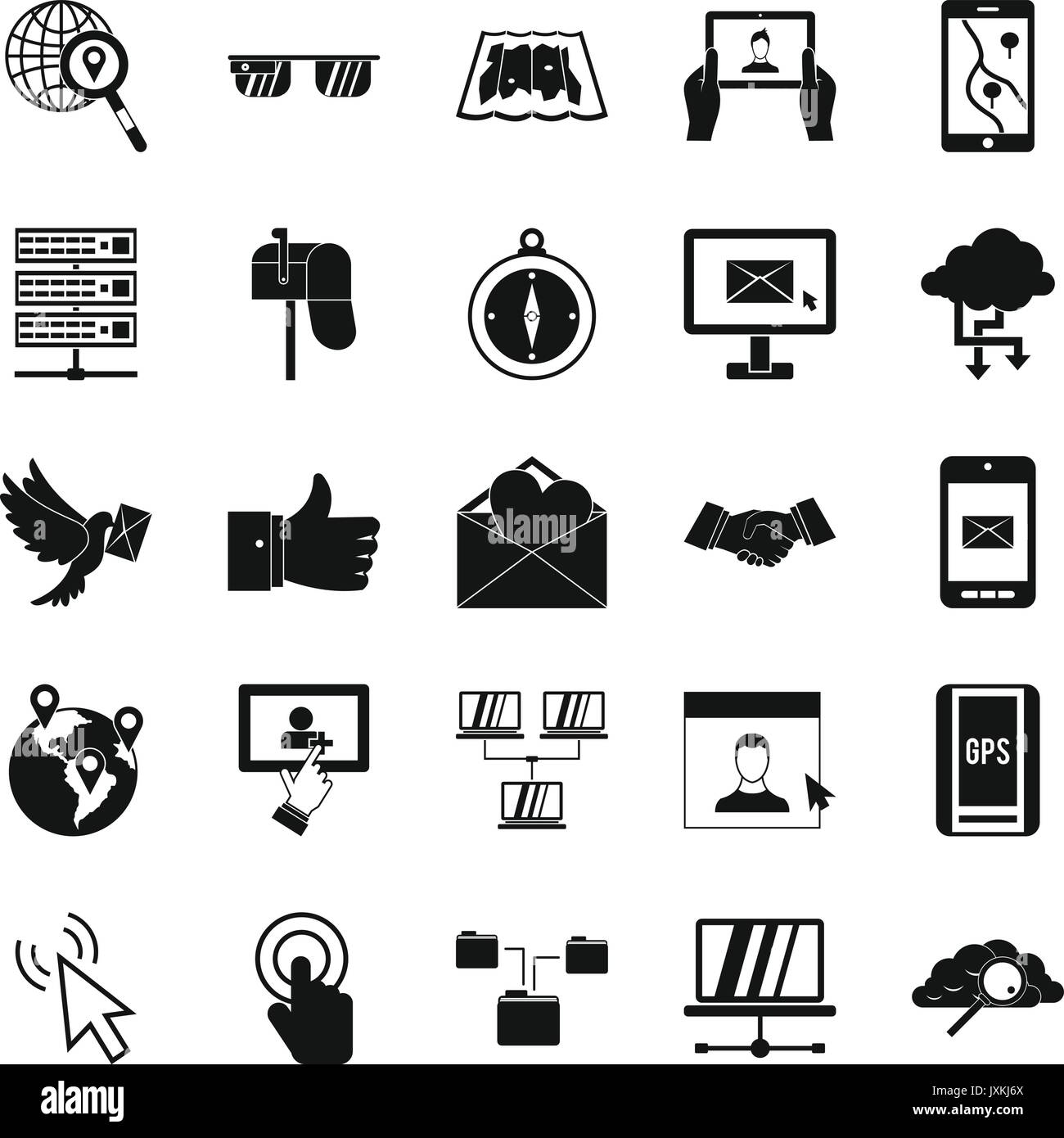 Pigeon mail icons set, simple style Stock Vector Image & Art - Alamy