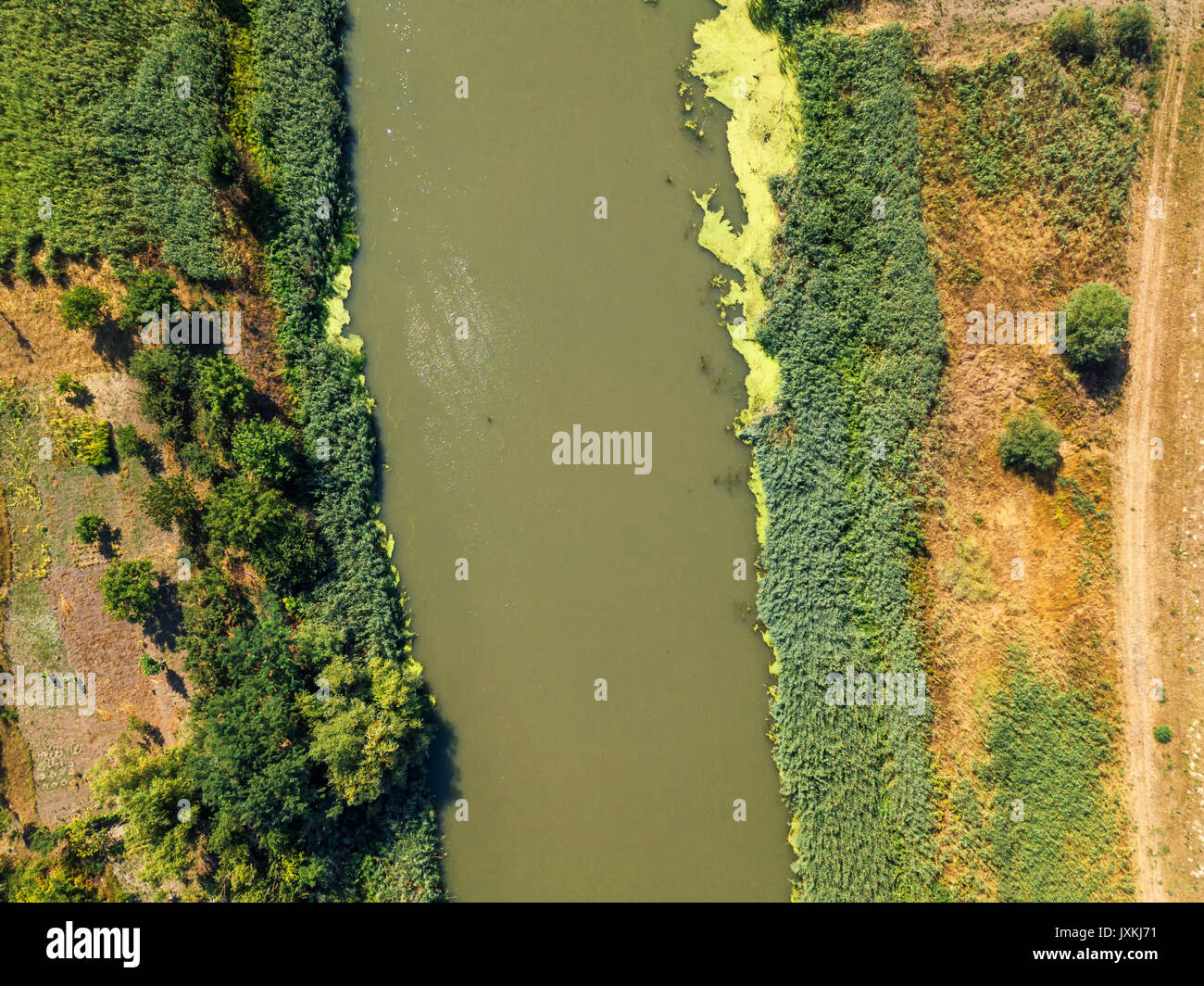 Aerial view of the river from drone point of view Stock Photo - Alamy