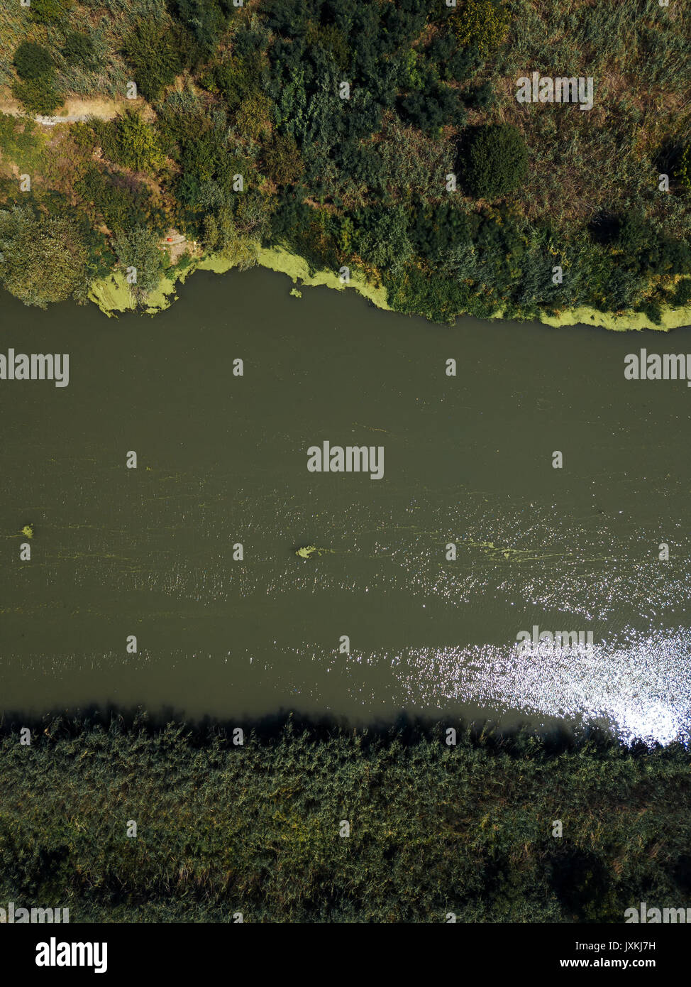 Aerial view of the river from drone point of view Stock Photo - Alamy