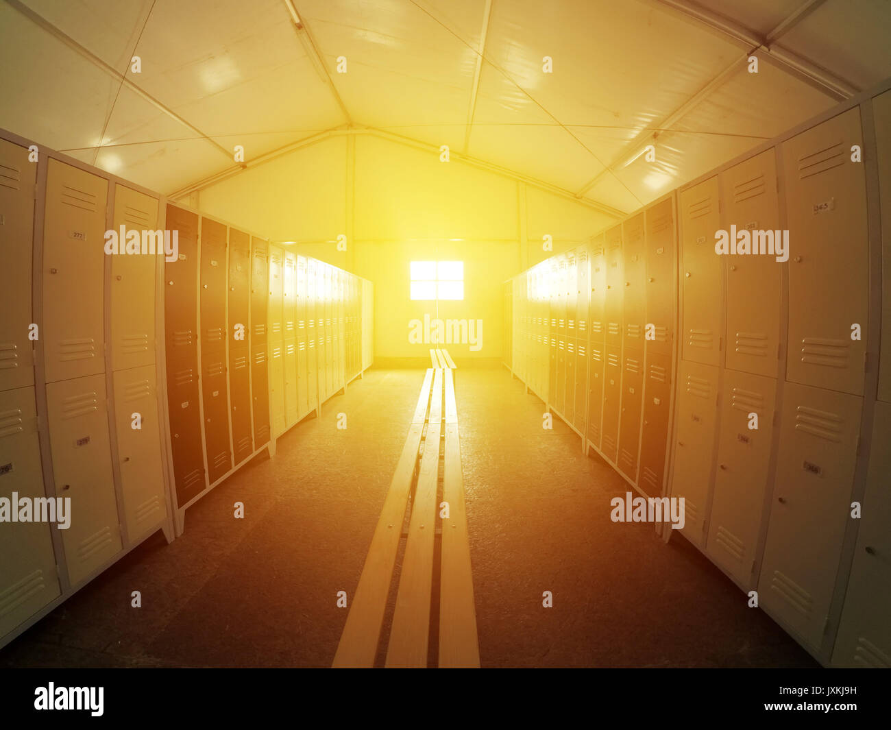 Classic empty dressing room with lockers and no people Stock Photo - Alamy