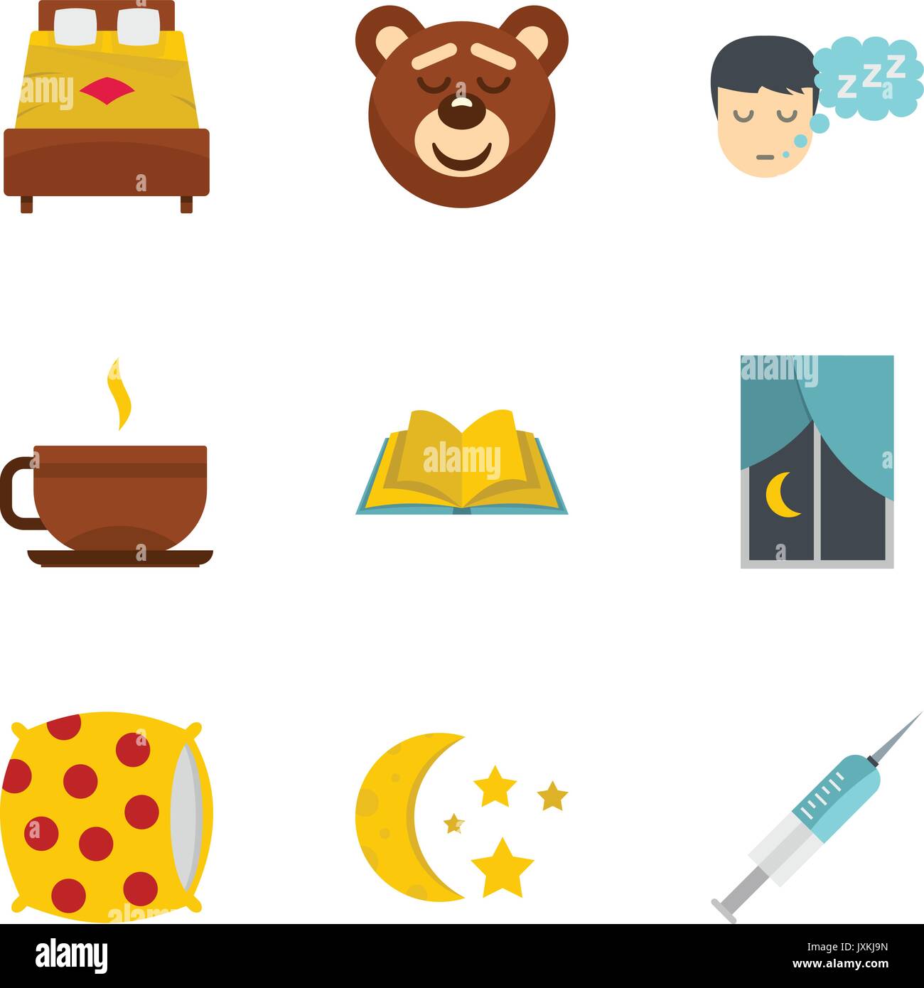 Sleeping icon set, flat style Stock Vector Image & Art - Alamy