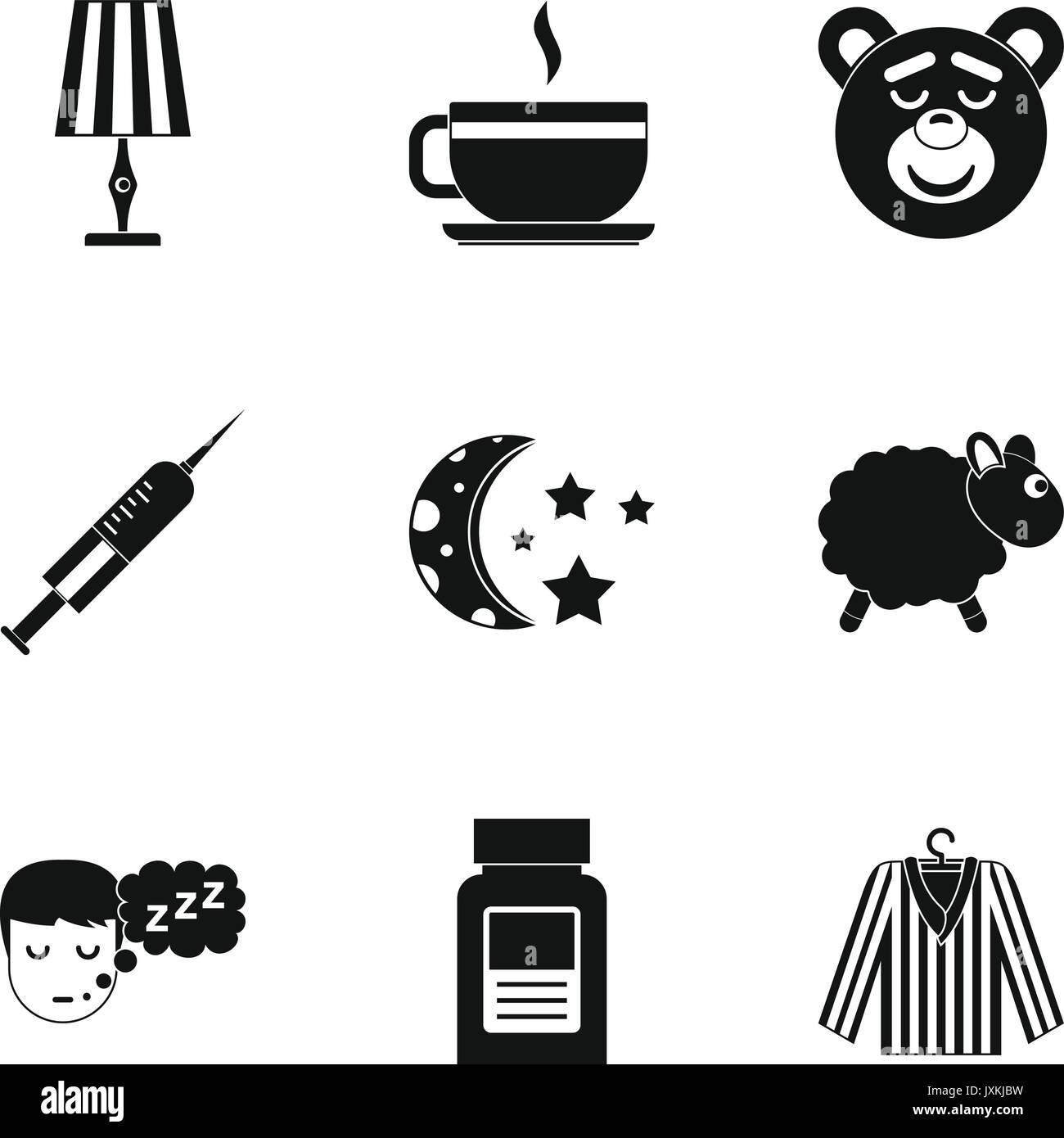 Bed time rest icon set, simple style Stock Vector Image & Art - Alamy