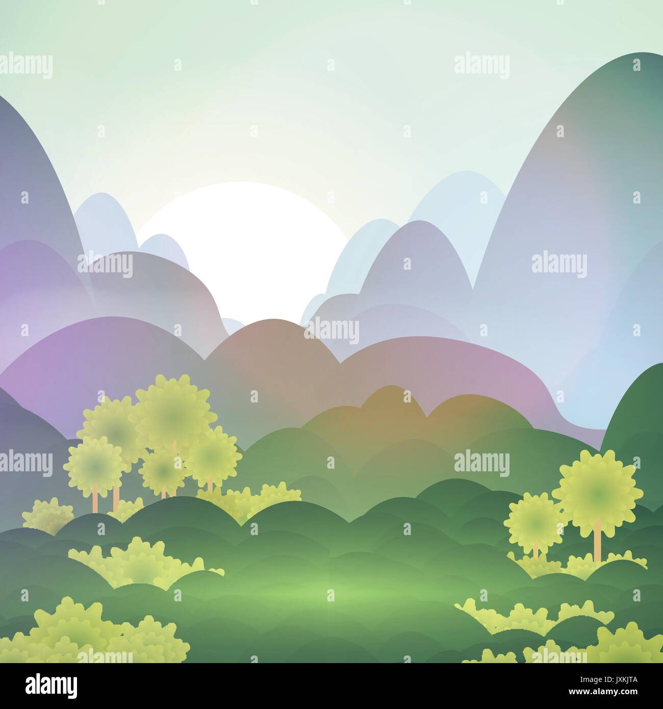 Simple Abstract Valley Landscape - Vector Illustration Stock Vector ...