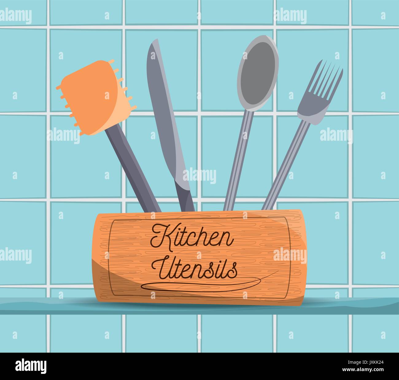set flat kitchen utensils Stock Vector Image & Art - Alamy