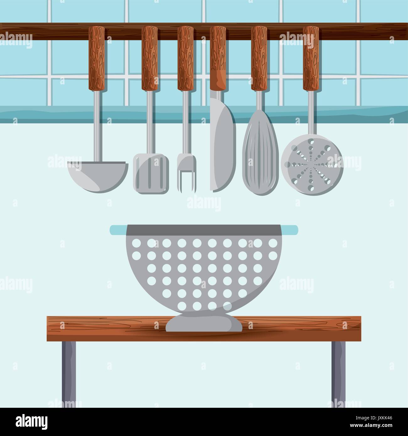 set flat kitchen utensils Stock Vector Image & Art - Alamy