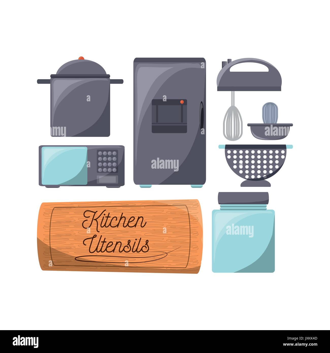 set flat kitchen utensils and appliances Stock Vector Image & Art - Alamy