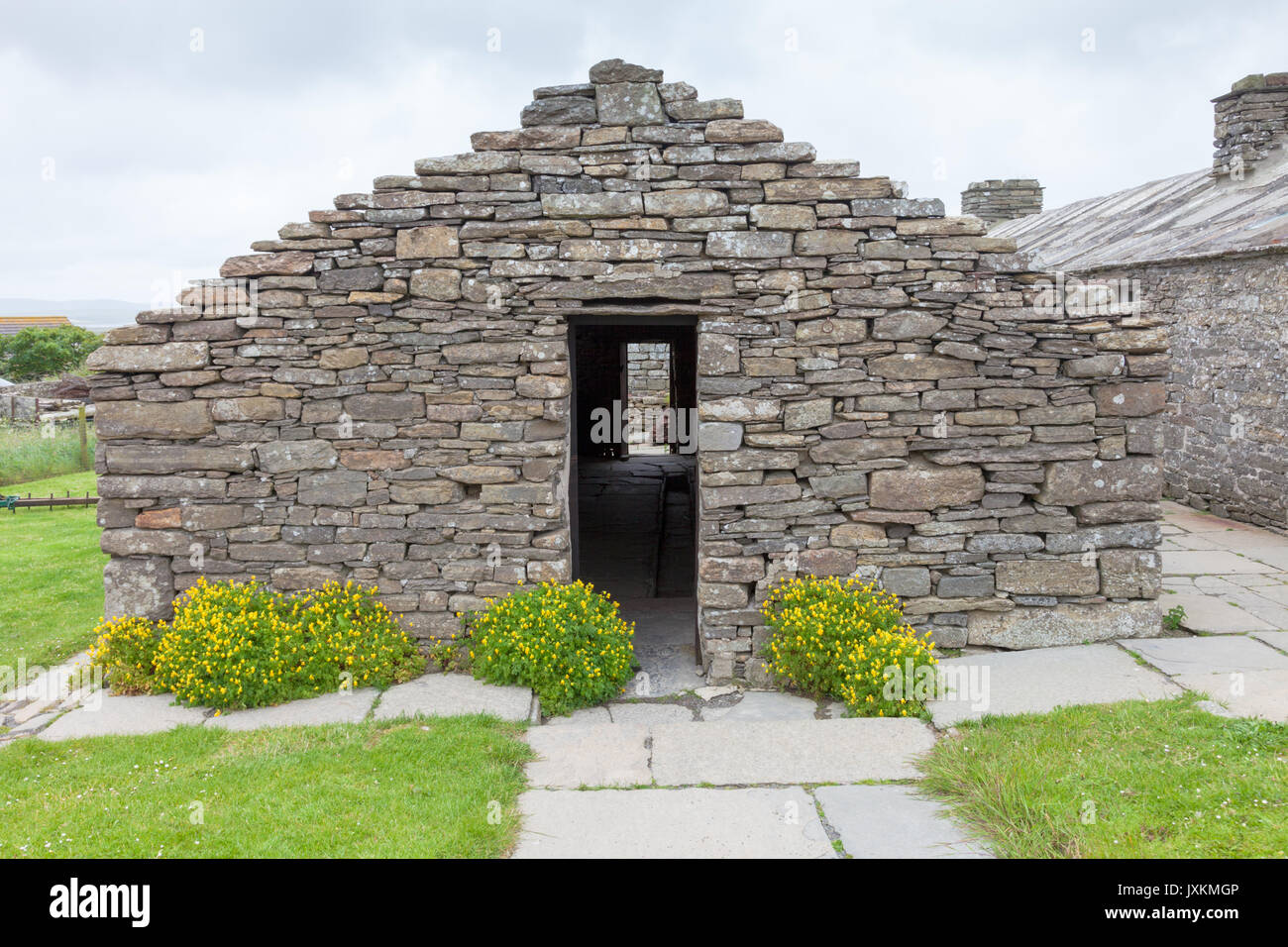 Outside external view of Corrigall Farm Museum, Orkney Scotland UK ...