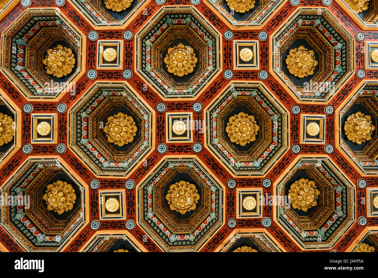 Mir, Belarus. Ceiling Roof In The Dining Room Izba In Castle Complex ...