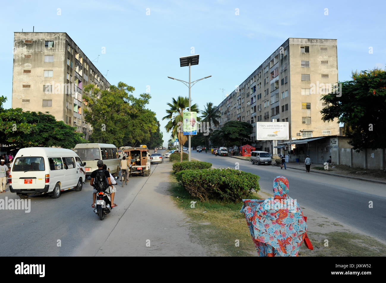 TANZANIA Zanzibar, Stone town, apartment block buildings, constructed ...