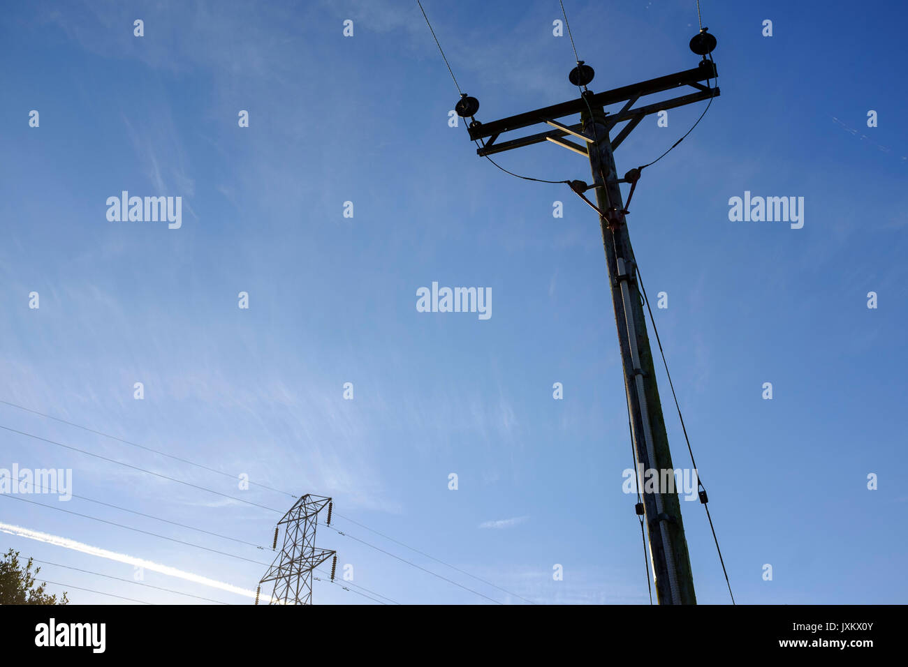 Small electricity pylon power lines hi-res stock photography and images ...