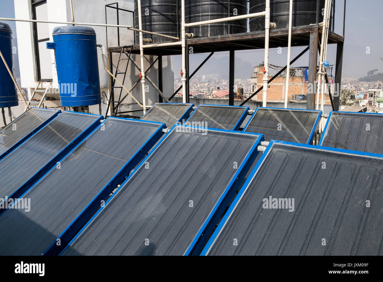Nepal, Kathmandu, solar panels Stock Photo - Alamy