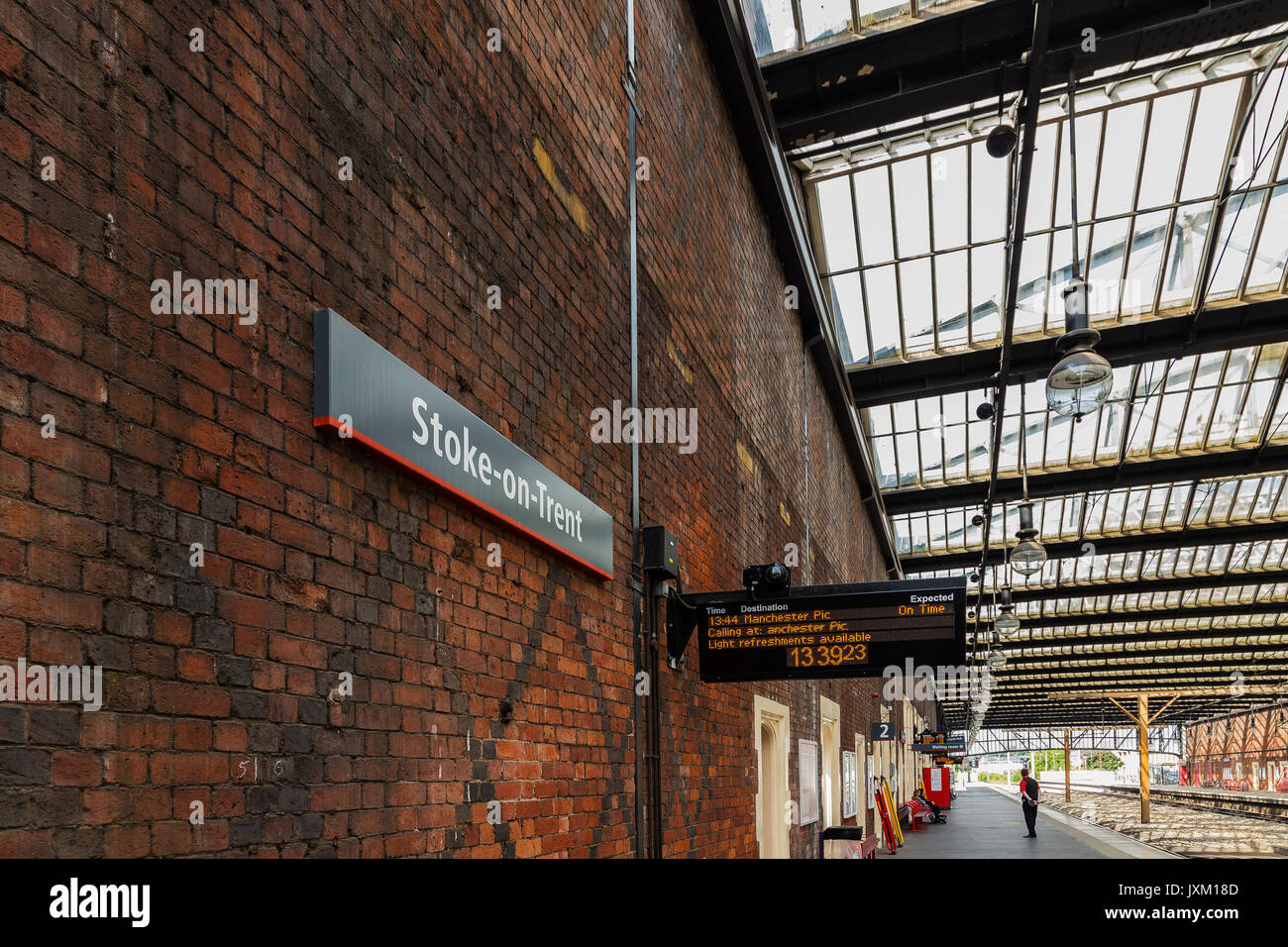 Train Indicator Board and Station Name Sign at Stoke-on-Trent Railway ...