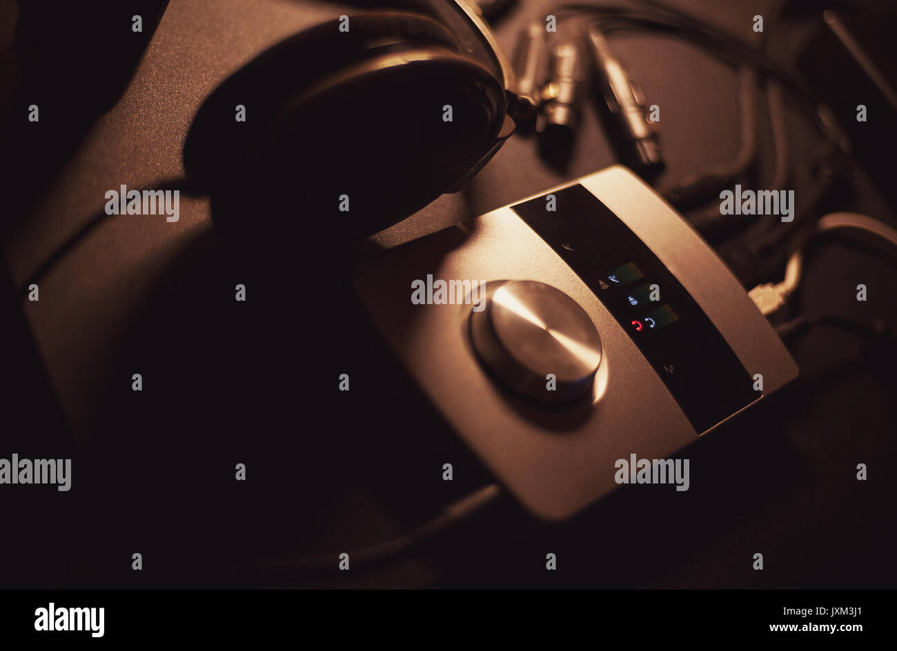 Audio interface and headphones as modern recording system, mobile and ...