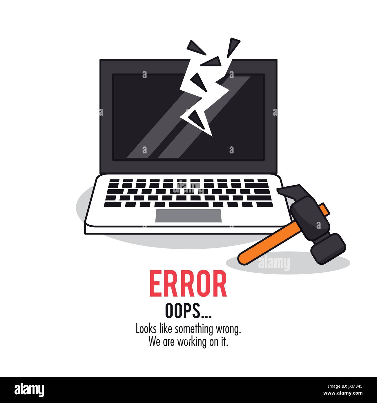 Hammer and laptop Stock Vector Images - Alamy
