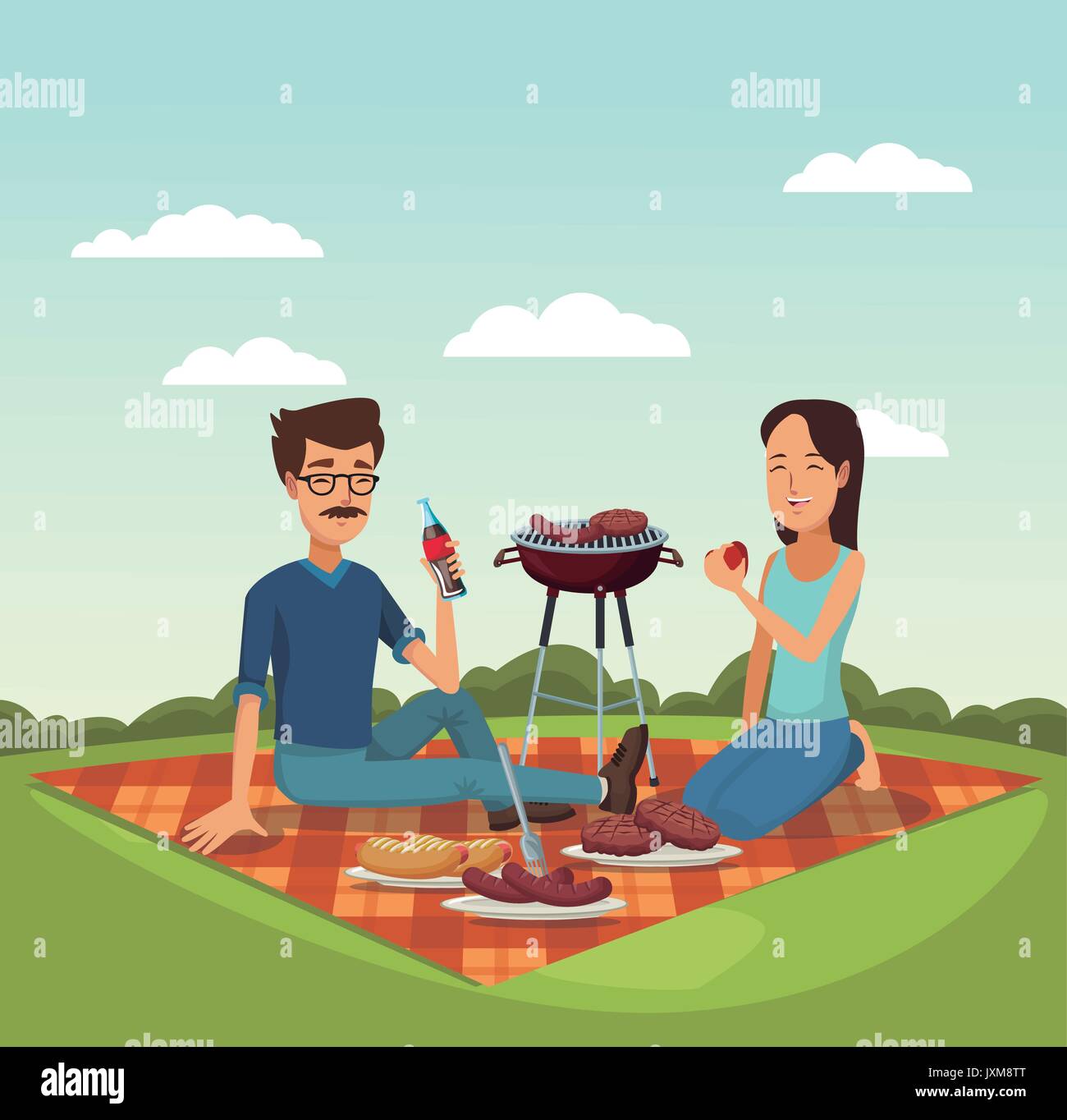 Woman eating roast Stock Vector Images - Alamy