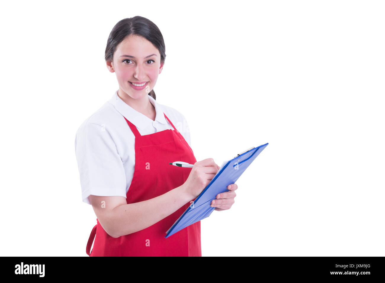 Female shop assistant uniform hi-res stock photography and images - Alamy
