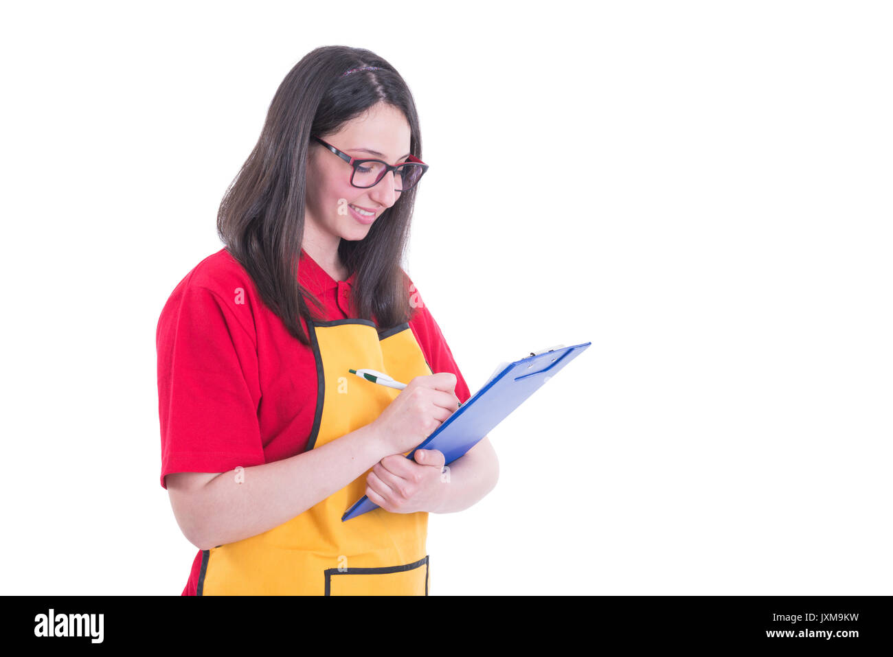 Female shop assistant uniform hi-res stock photography and images - Alamy
