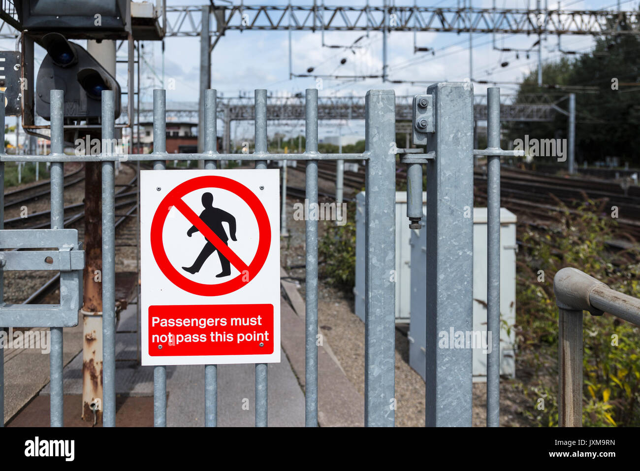 Passengers Must Not Go Beyond This Point-Warning Sign at End of ...