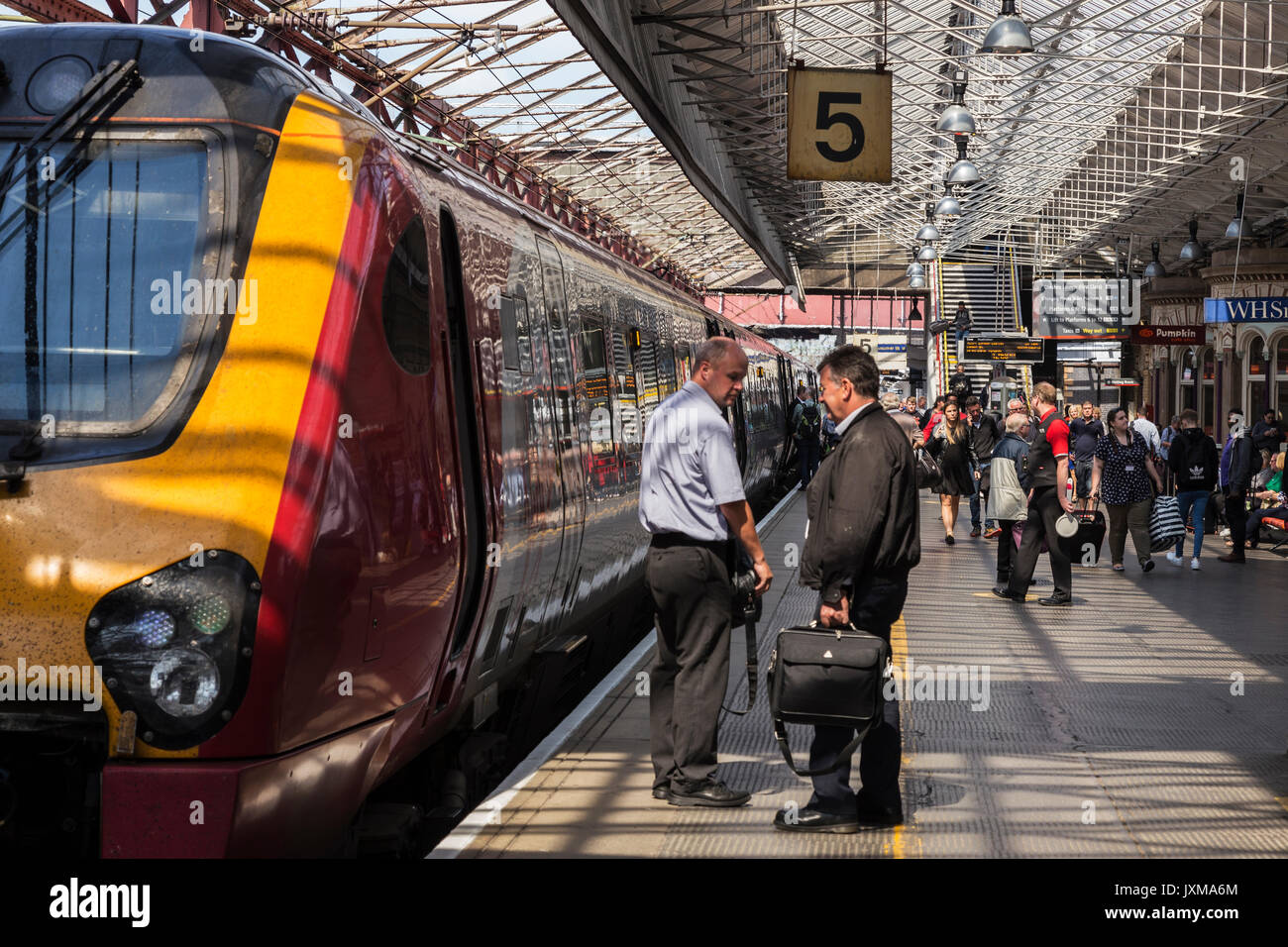 Virgin Rail Voyager Unit Waiting to Depart from Crewe with Driver ...
