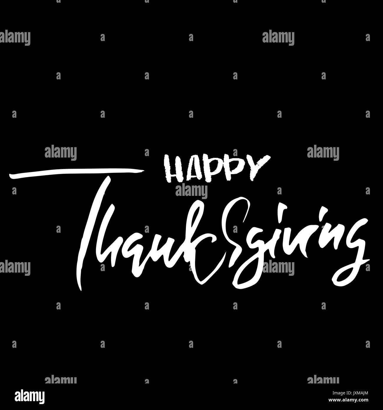 Handwritten Thanksgiving Day lettering. Vector illustration ...