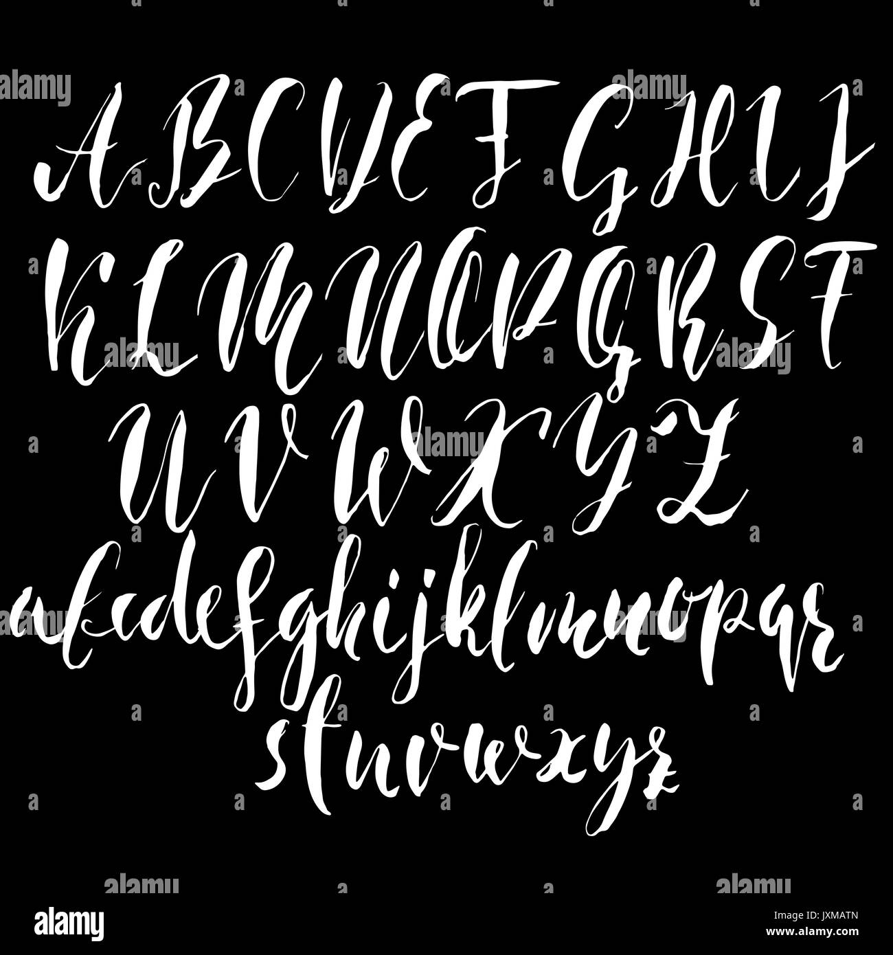 Hand drawn elegant calligraphy font. Modern brush lettering. Grunge ...