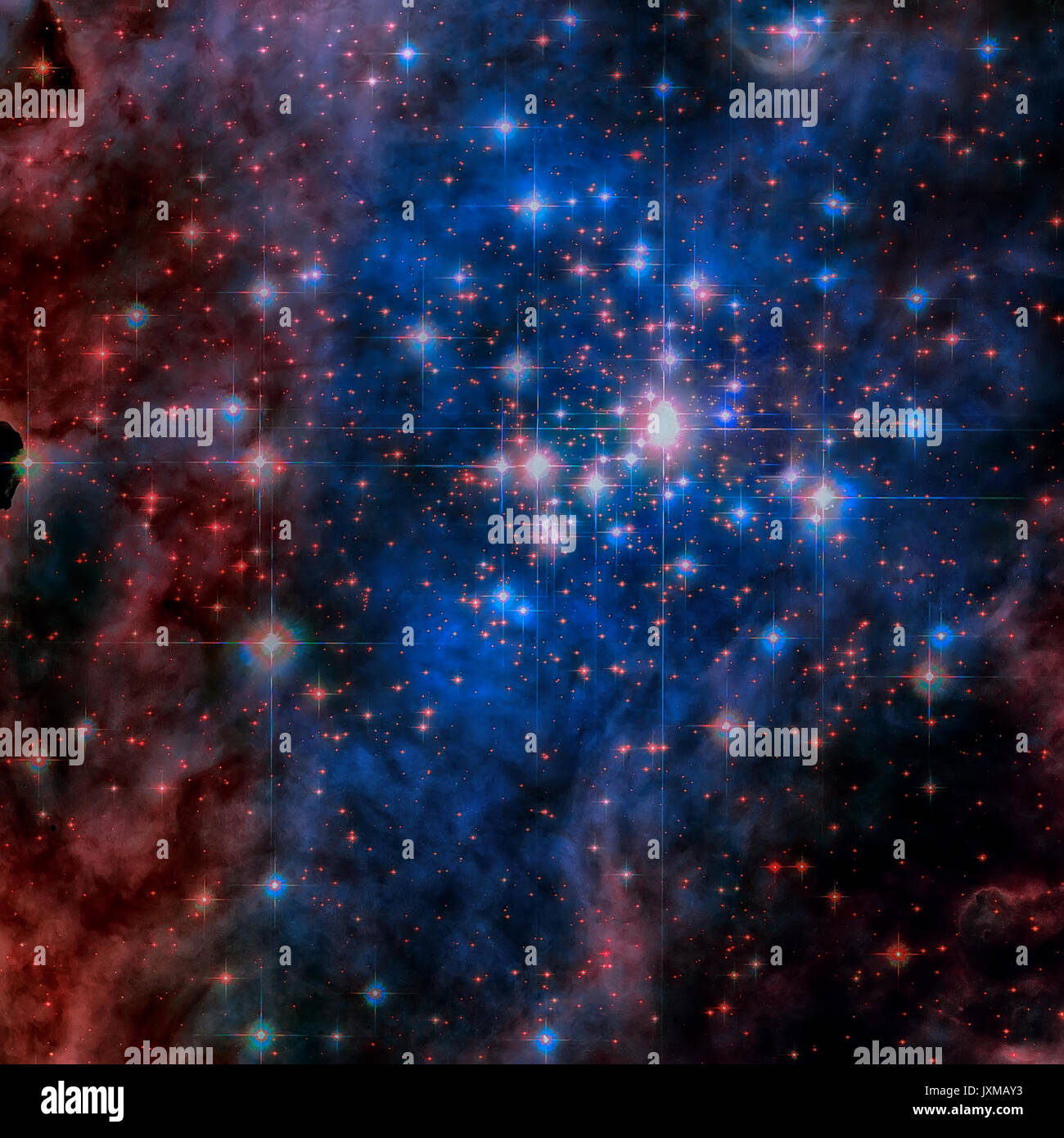 Star cluster Trumpler 14. One of the largest gatherings of hot, massive ...