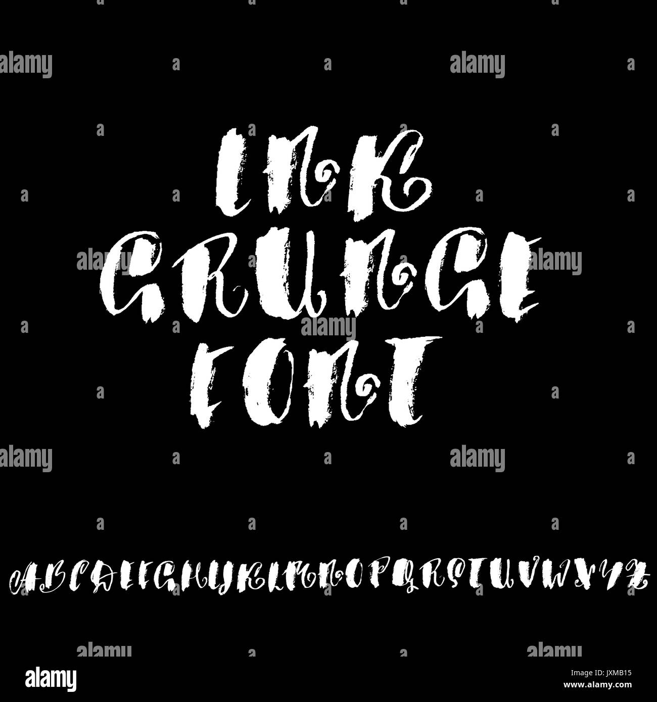 Hand drawn elegant calligraphy font with curl. Modern brush lettering ...