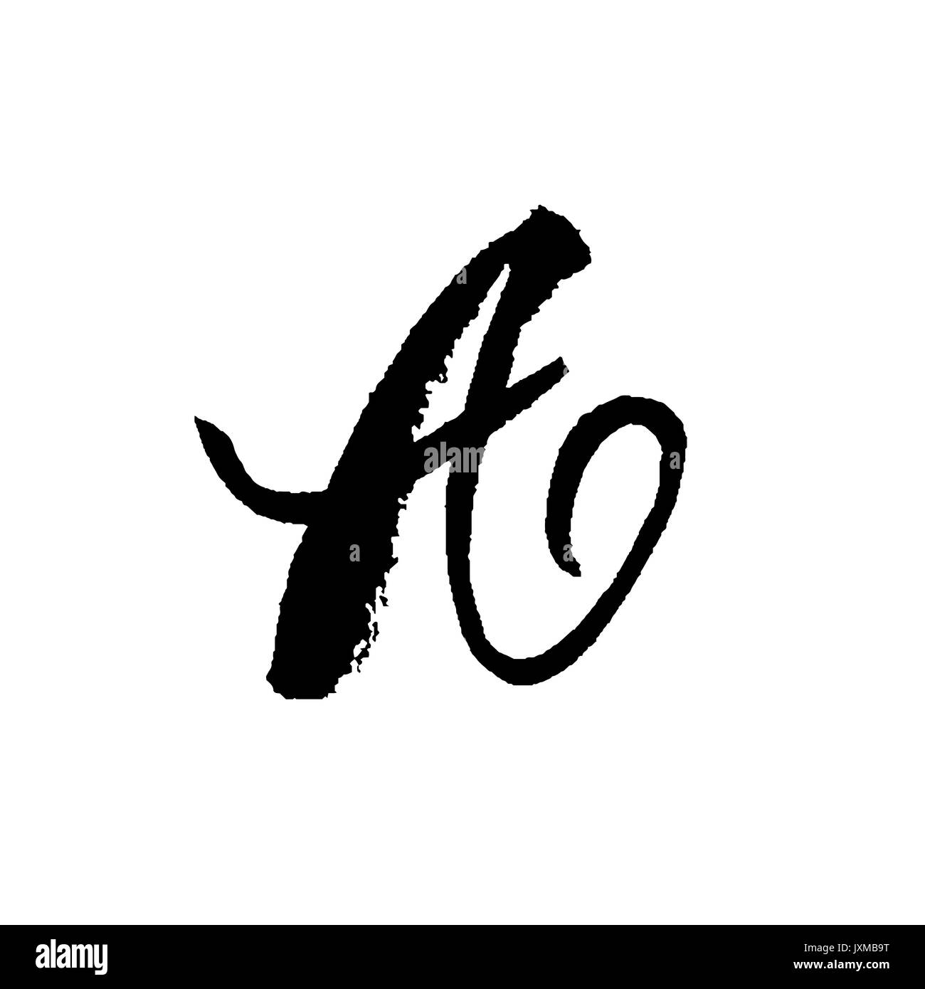 Letter A. Handwritten by dry brush. Rough strokes font. Vector ...