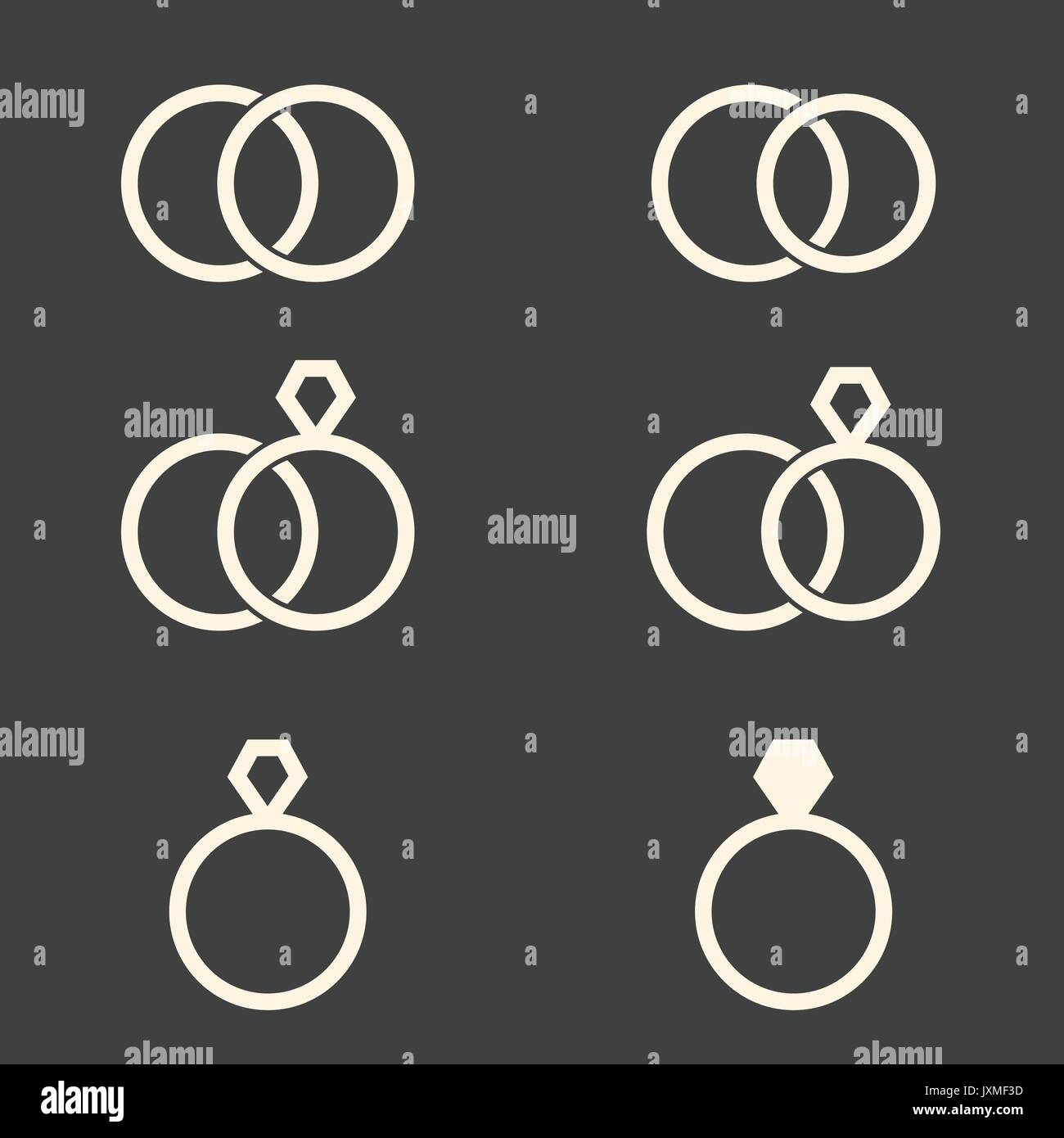 Set engagement rings icons Stock Vector Images - Alamy