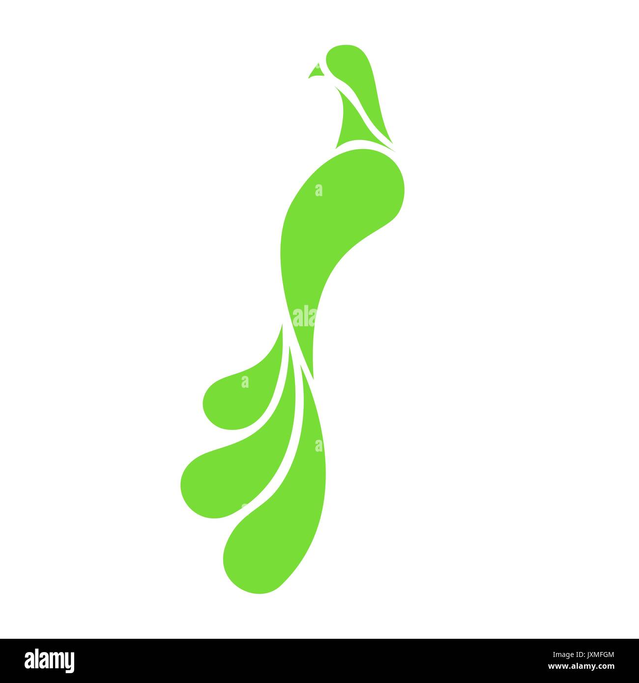 abstract green bird composition on white background Stock Vector Image ...