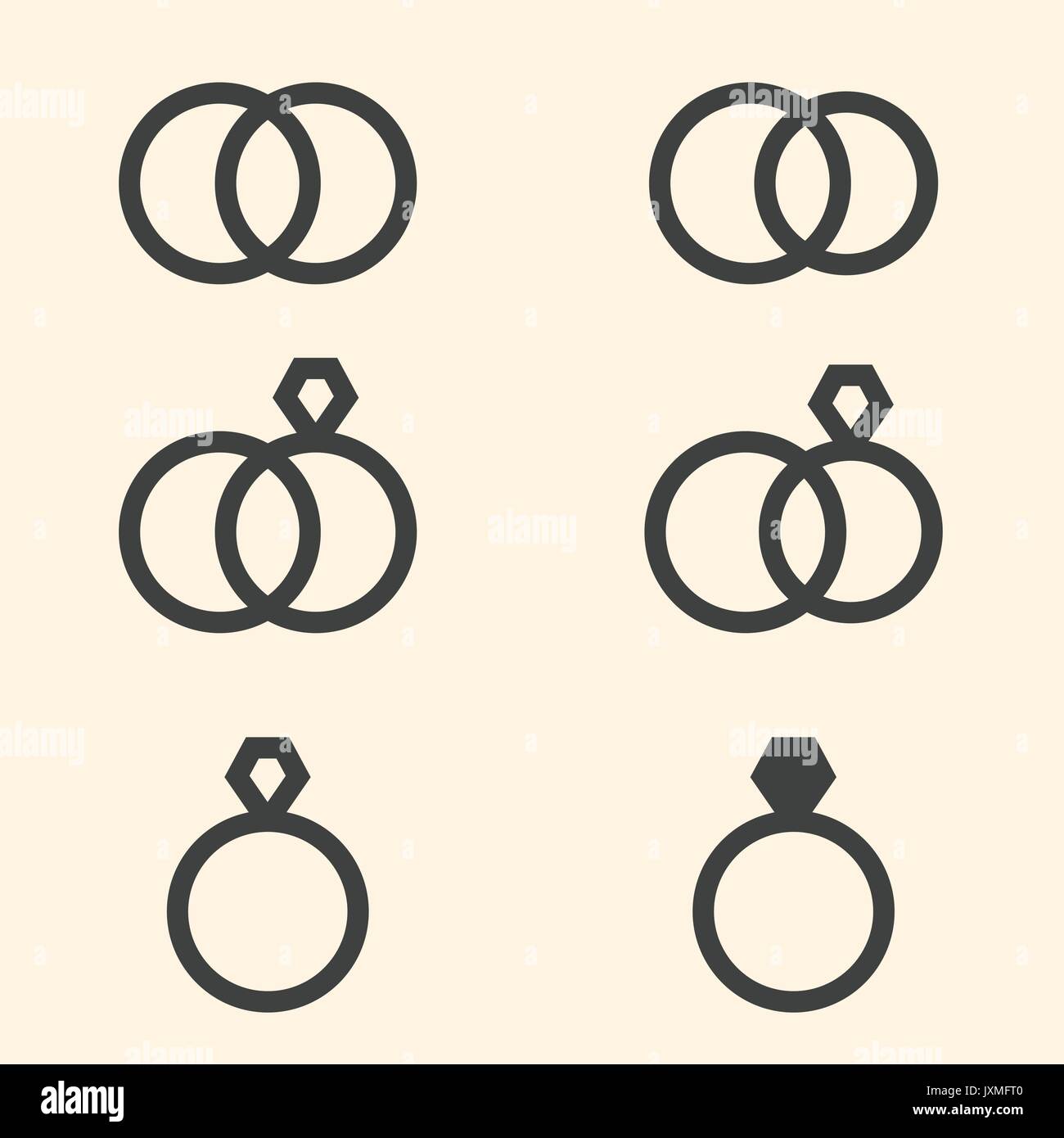 Set engagement rings icons Stock Vector Images - Alamy