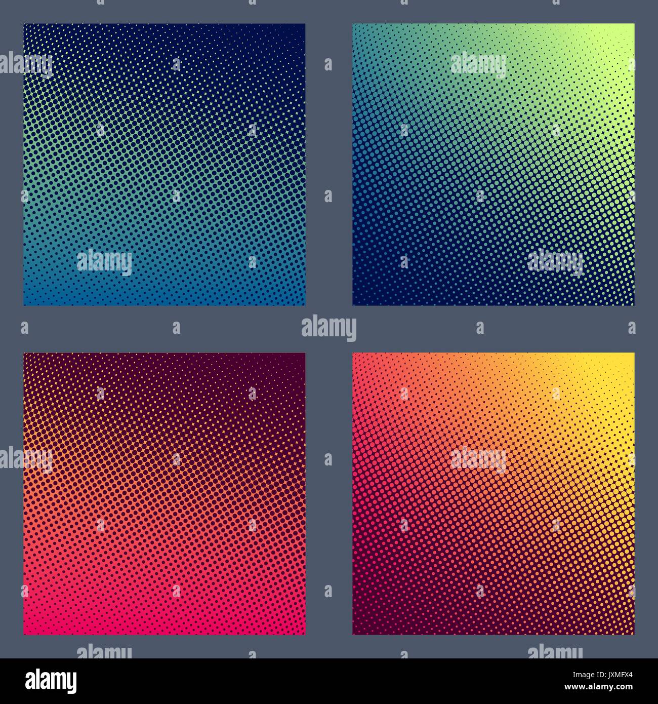 Set of colourful halftone background templates Stock Vector Image & Art ...