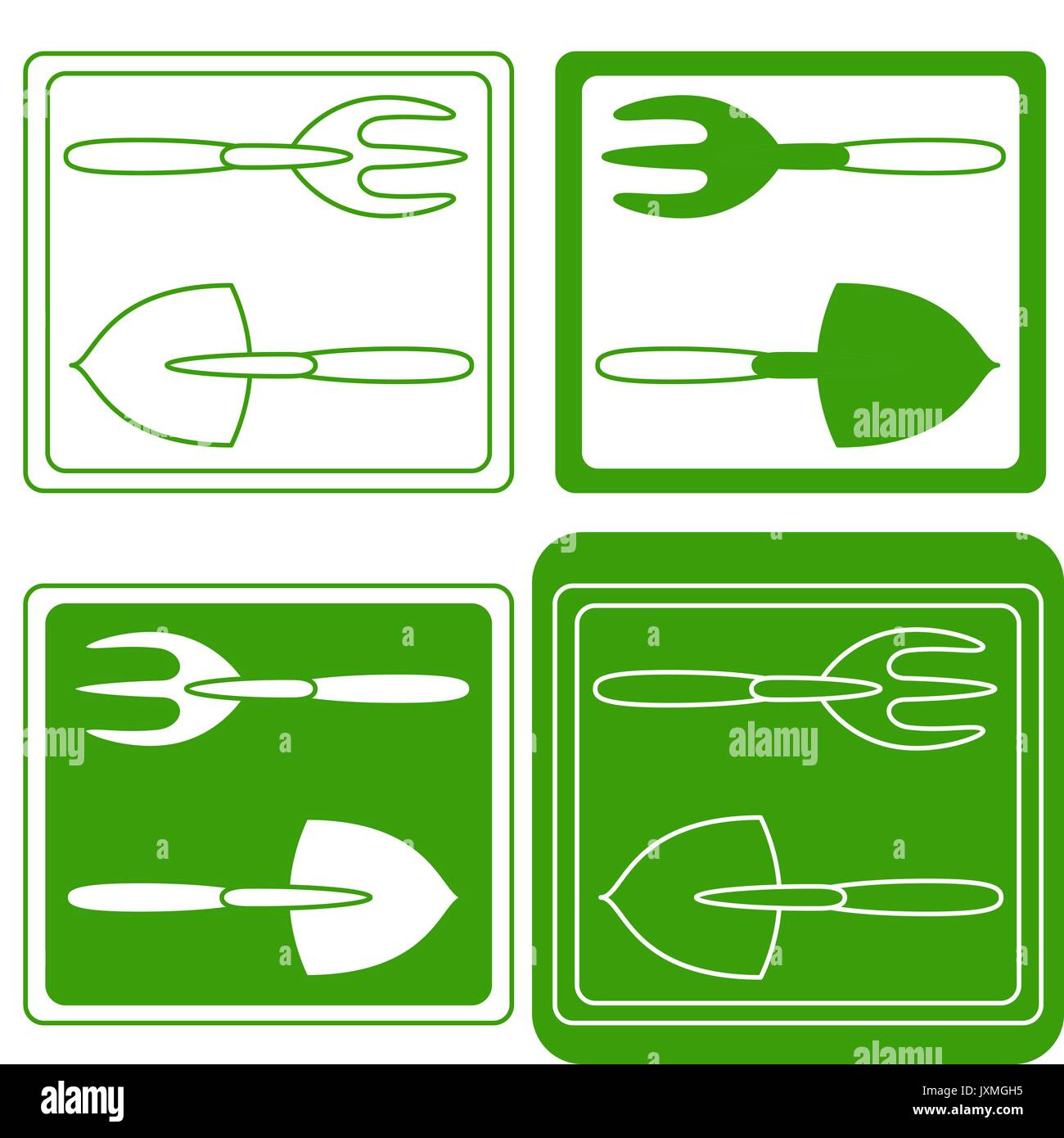 Set of gardening tools logo Stock Vector Image & Art - Alamy