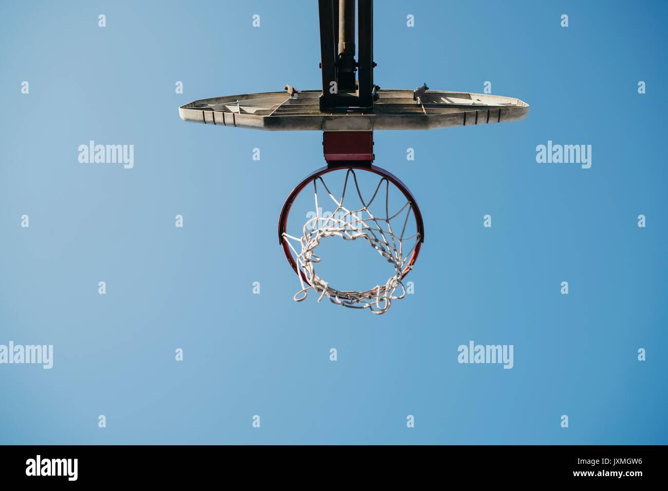 View from below basketball net Stock Photo - Alamy