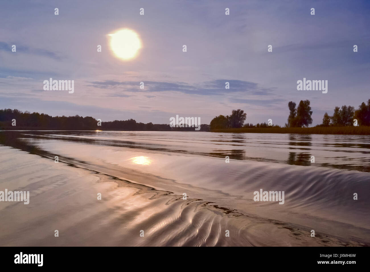 River landscape at sunset Stock Photo - Alamy